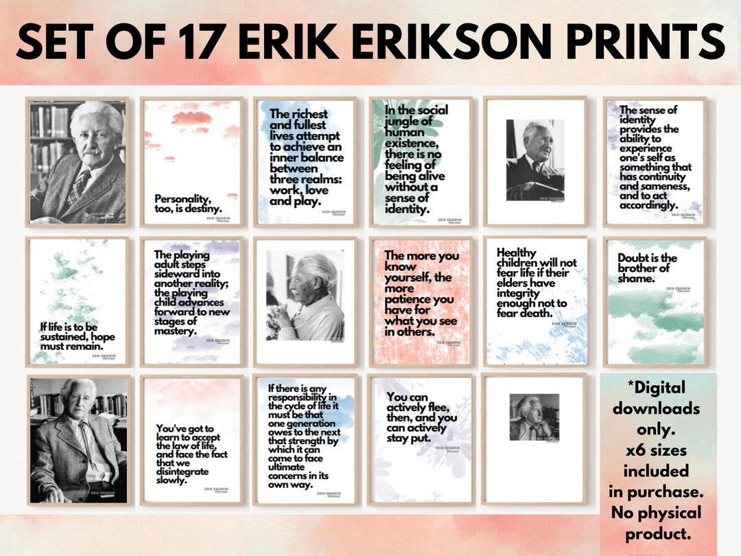 17 Erik Erikson Counselling Poster Therapy Psychology Decor ...