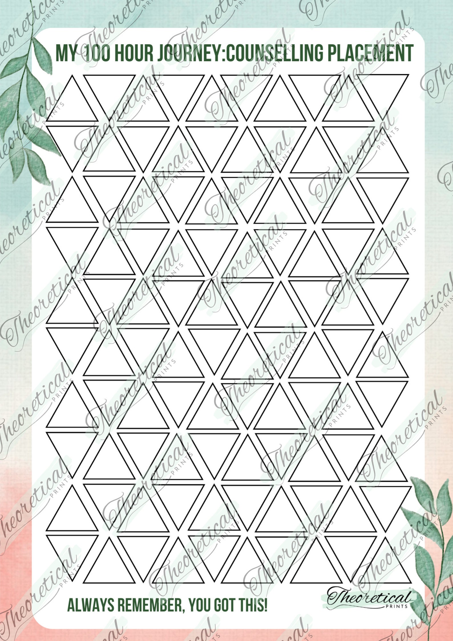 BACP Counselling Student 100 Placement Hour Log Counsellor Therapist ...