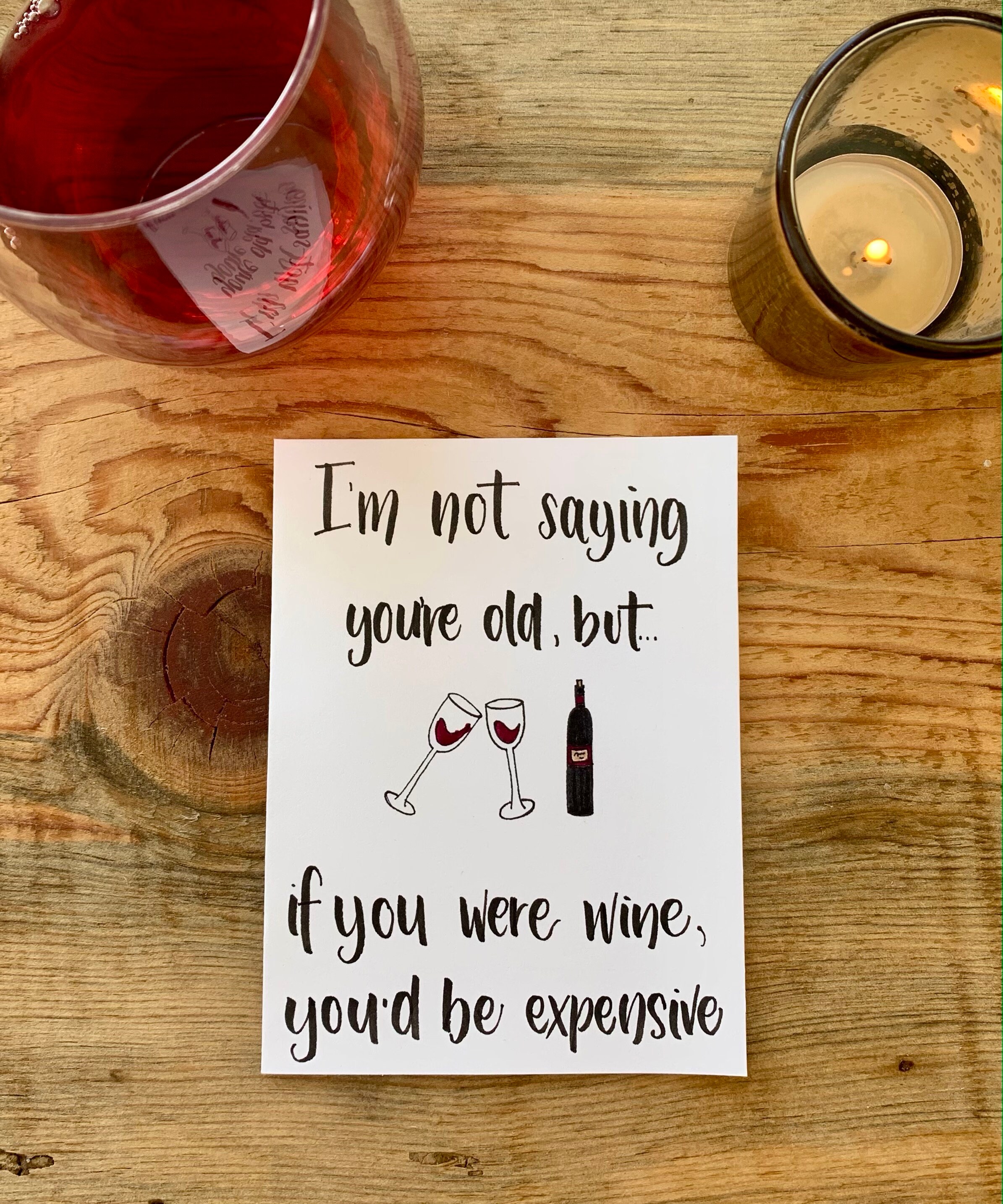 Funny Wine Birthday Card - Etsy