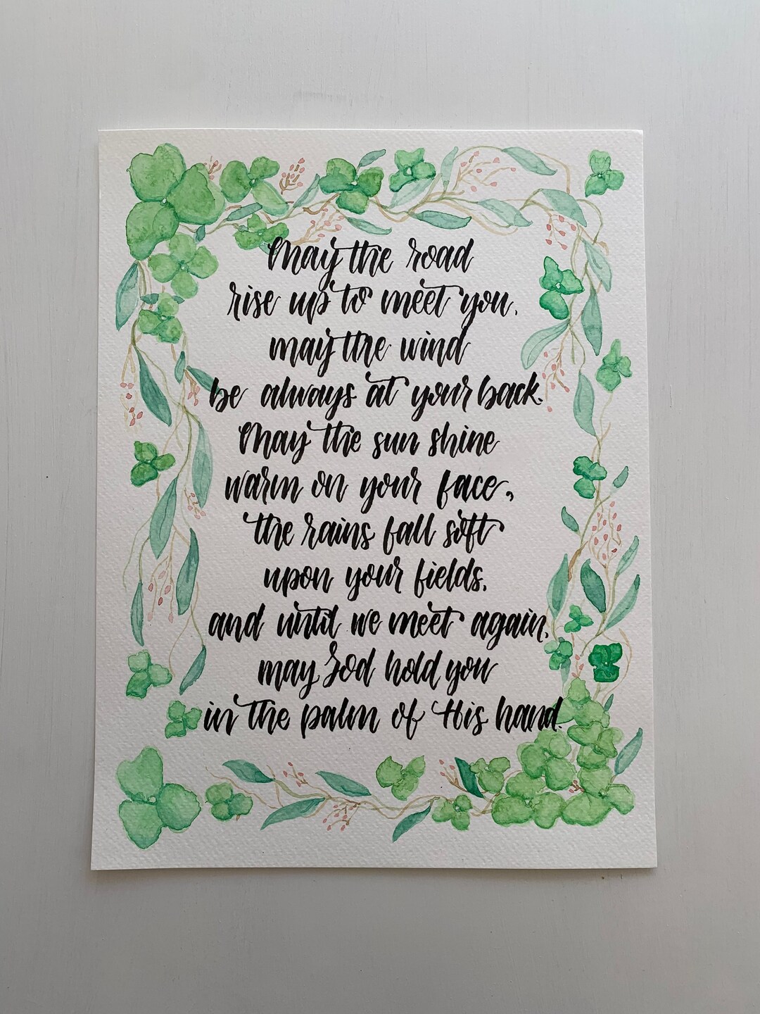 Irish Blessing Wall Art in Watercolor Modern Calligraphy Irish Blessing ...