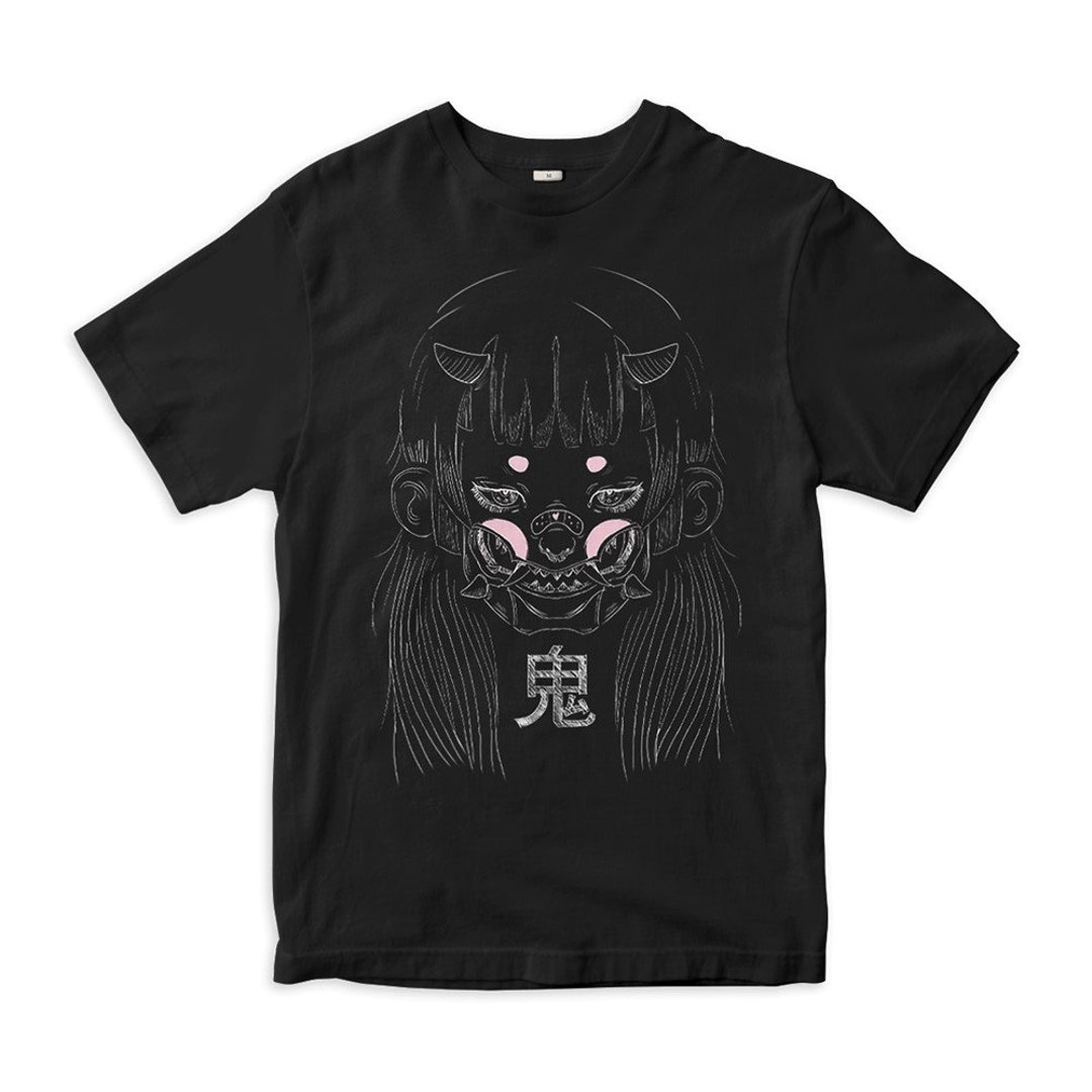 Anime Girl With Oni Mask T-shirt, Men's Women's Sizes ANI-45881 - Etsy