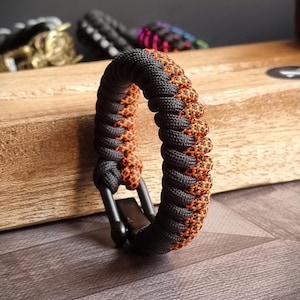 Handmade Stitched Paracord Bracelet – Adjustable Shackle Buckle ...