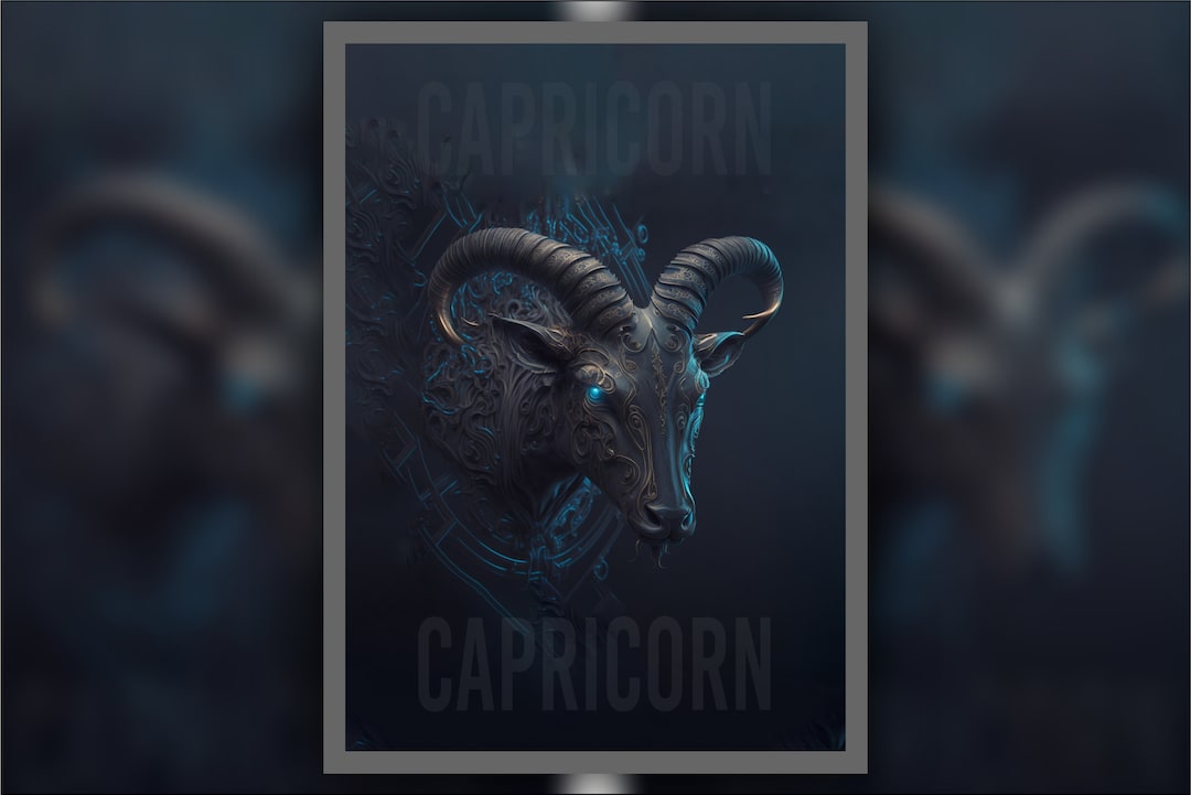 CAPRICORN Star Sign Instant Download Print, Dark Theme, Zodiac Art ...