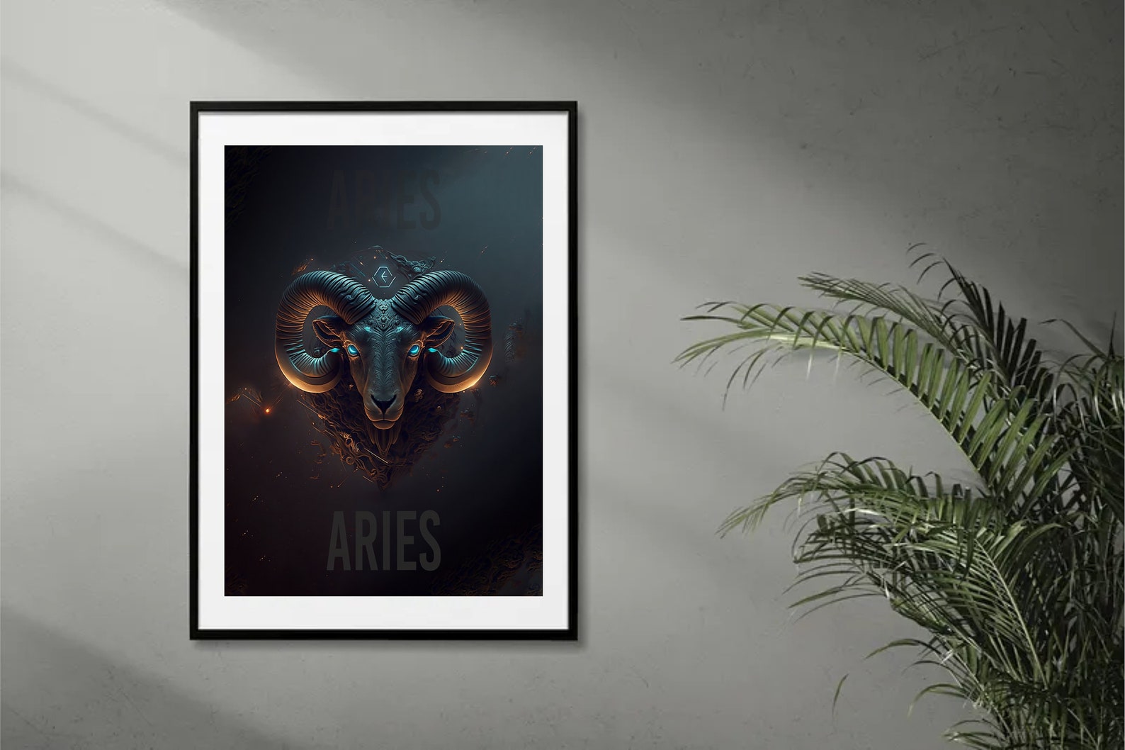 ARIES Star Sign Instant Download Print, Dark Theme, Zodiac Art ...