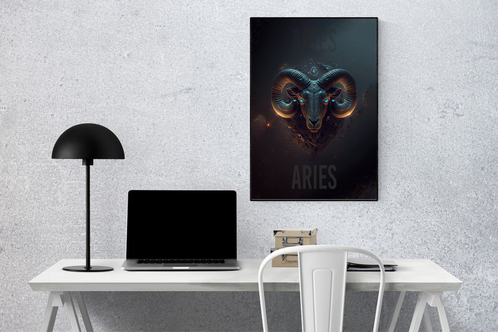 ARIES Star Sign Instant Download Print, Dark Theme, Zodiac Art ...