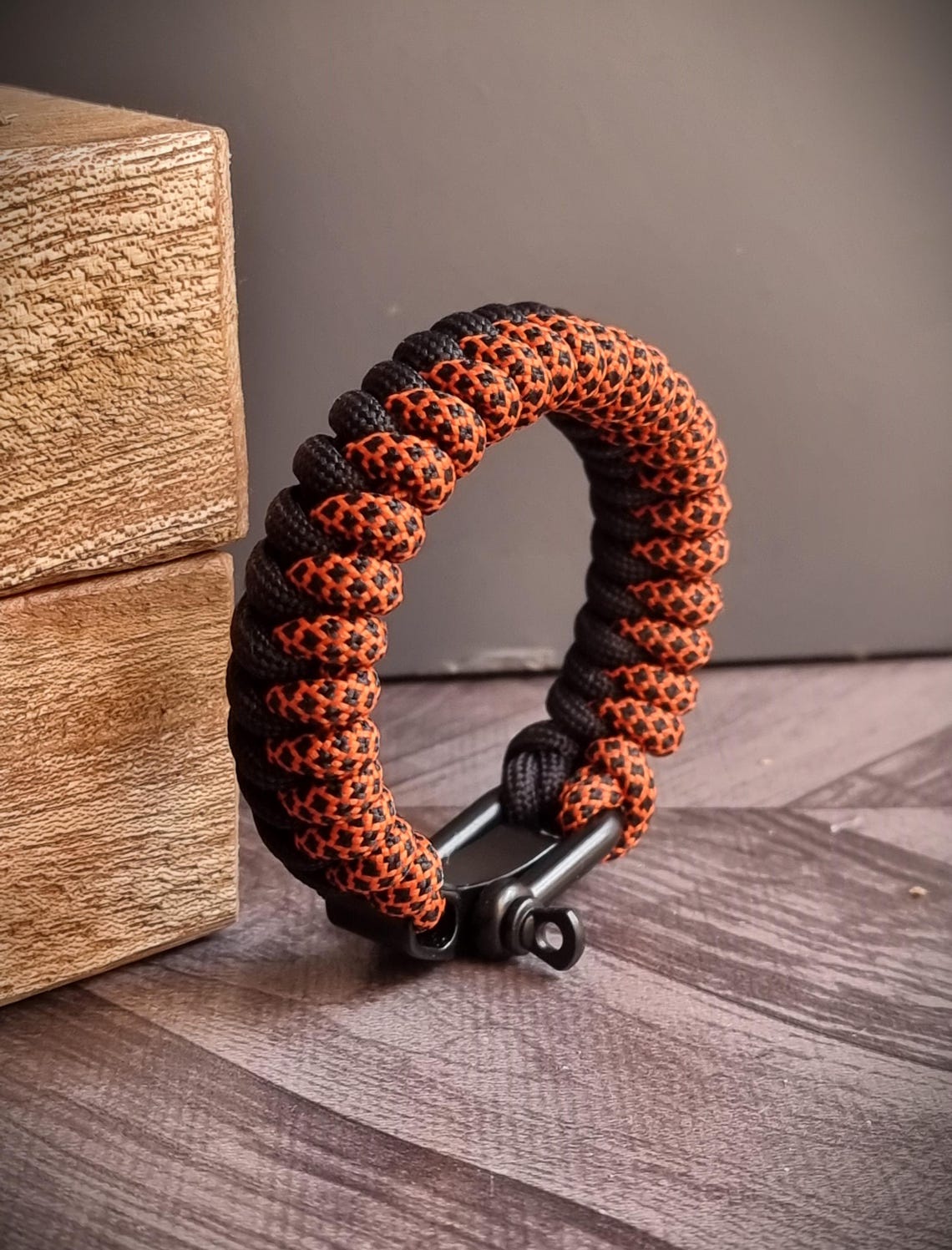 Handmade Stitched Paracord Bracelet – Adjustable Shackle Buckle ...