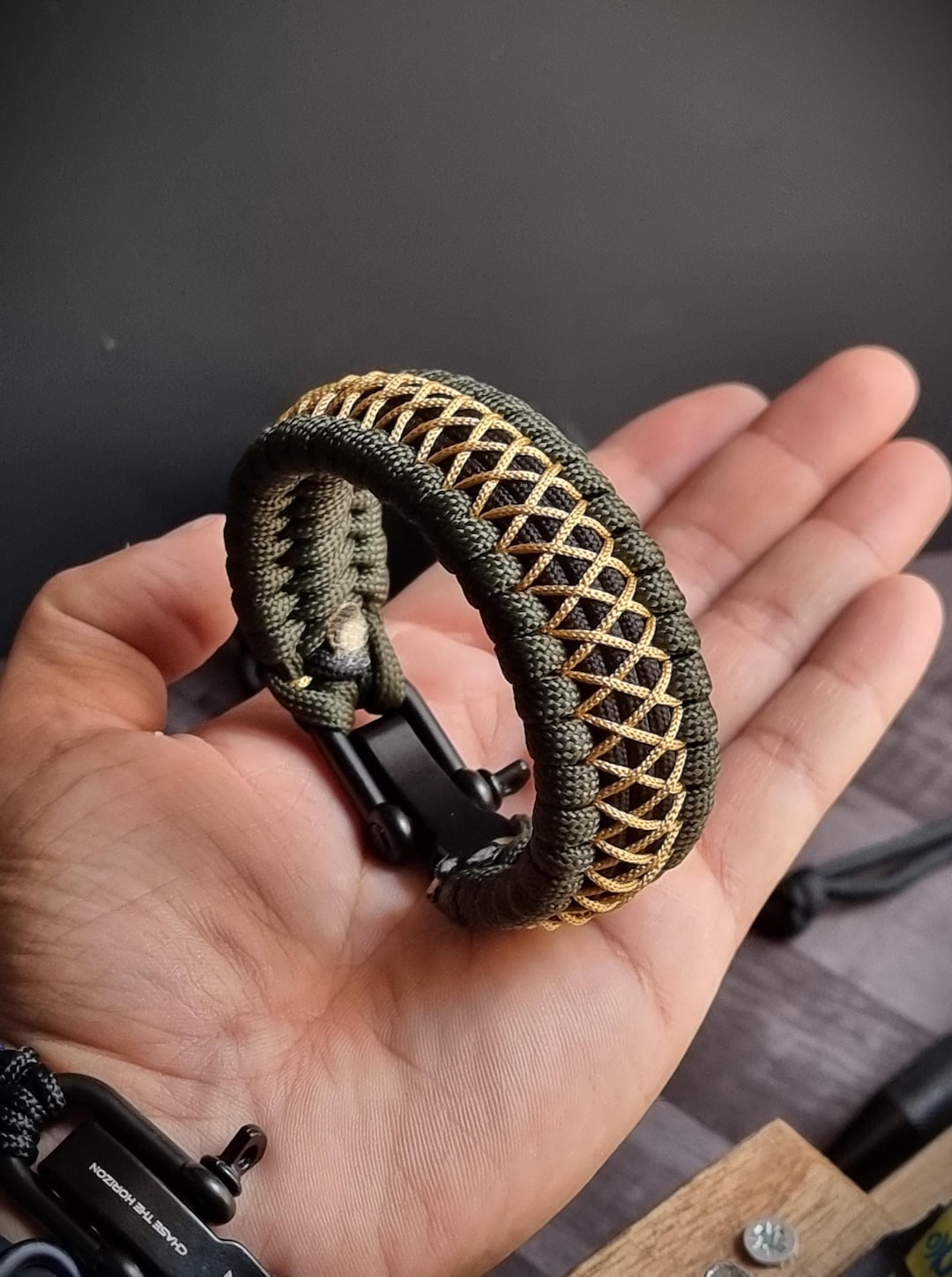 Personalized Stitched Paracord Bracelet - Adjustable Shackle Buckle - Etsy