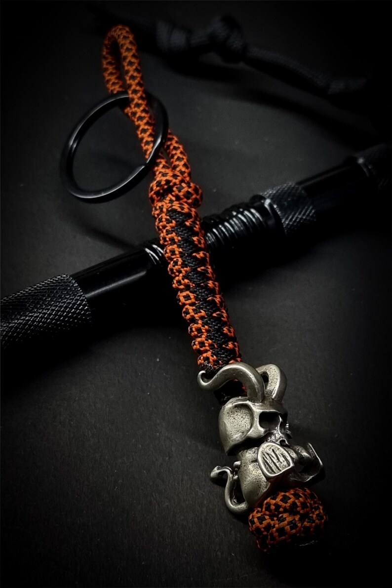 Buy Custom Paracord Keychain Lanyard With Brass Hell Boy Bead, Paracord ...