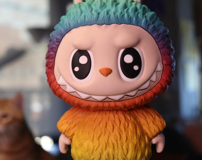 Labubu 9.5” Tall 3D Printed Matte Sunset Rainbow - Etsy