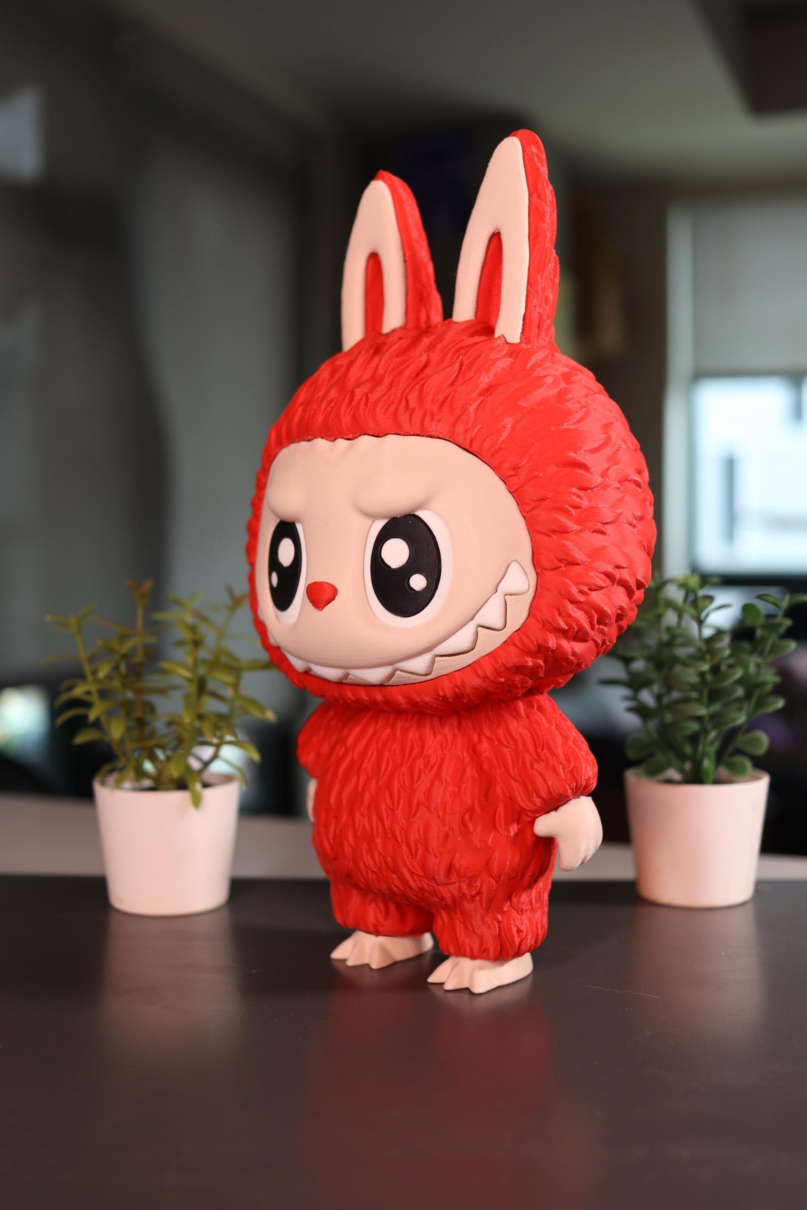 Labubu 9.5” Tall 3D Printed Matte Red - Etsy