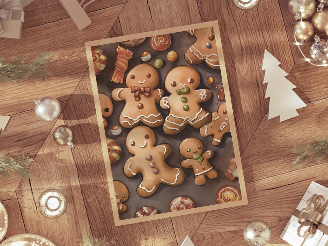 Printable Gingerbread Man Wall Art Christmas Candy - Etsy