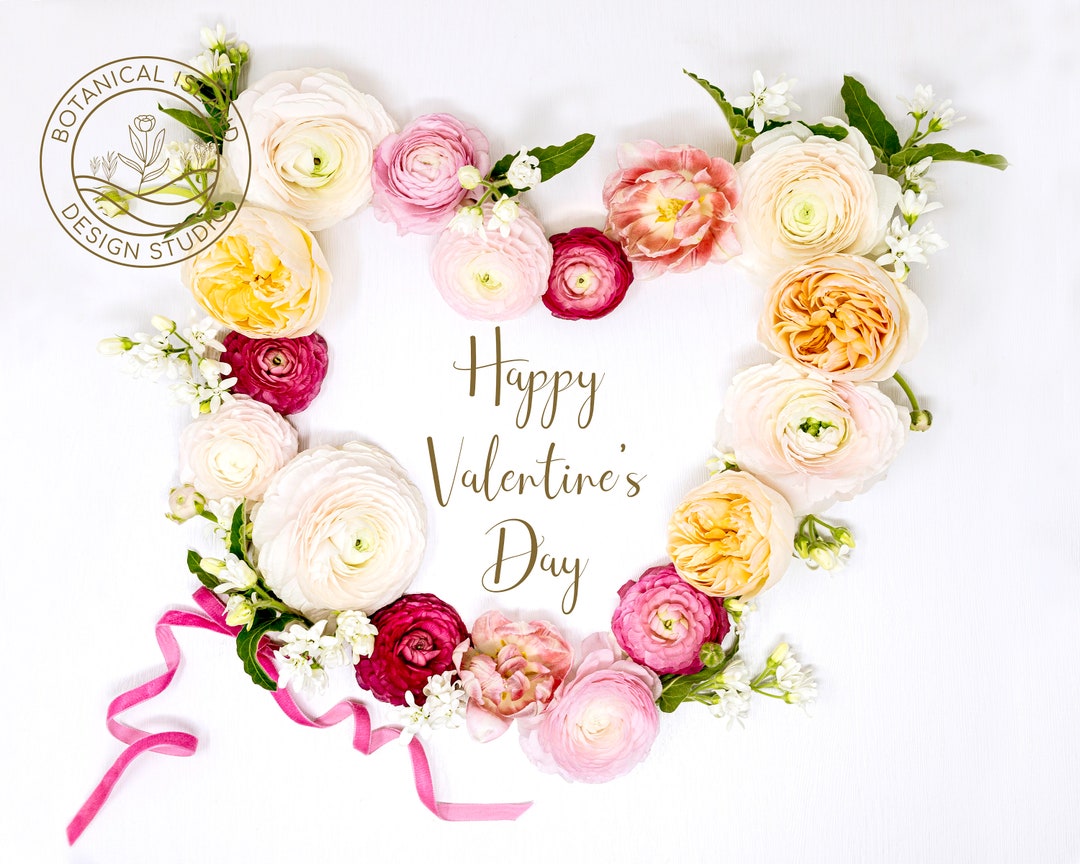 Valentine's Day Ecard, Floral Mockup, Valentine's Day Mockup, Flower E ...