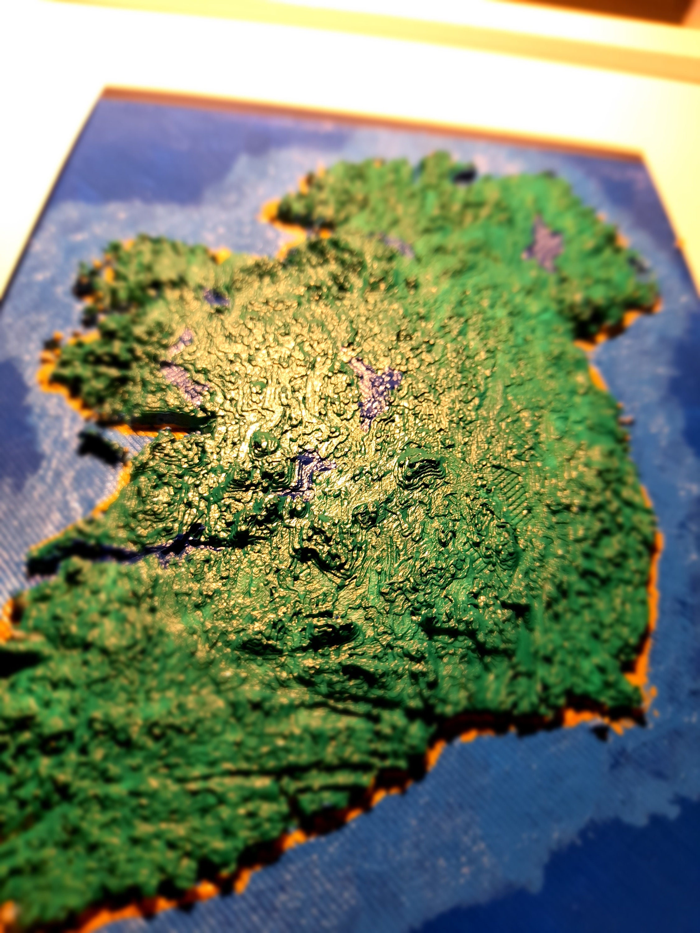 3D Topographical Map of Ireland Geographical Art Piece Perfect for ...