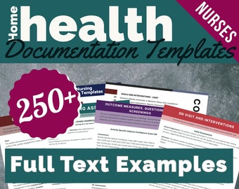 Home Health Documentation Templates for Pts and Ots - Etsy