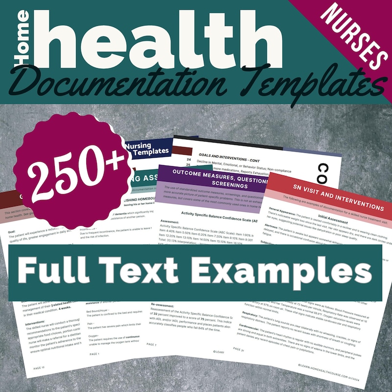 Home Health Nurse Documentation Template - Etsy