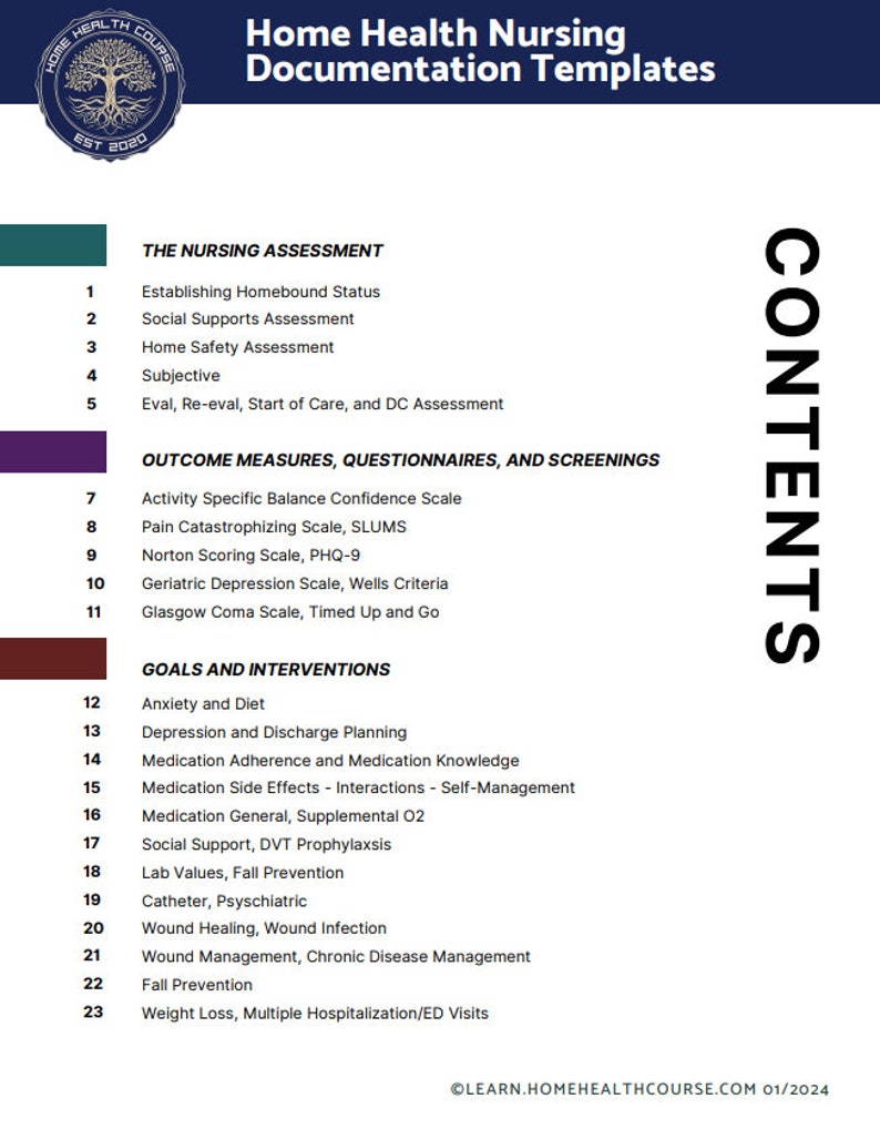 Home Health Documentation Templates for Nurses - Etsy