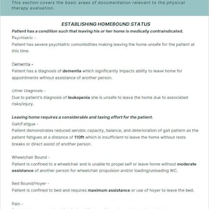 Home Health Documentation Templates for Pts and Ots - Etsy