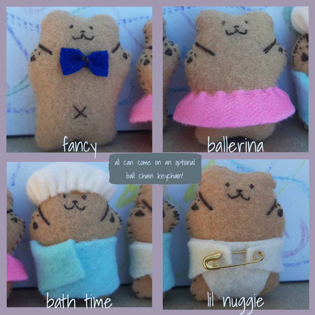 Nugget a Tiny Stuffed Bear Friend : Plushie, Felt Plushie, Stuffed ...