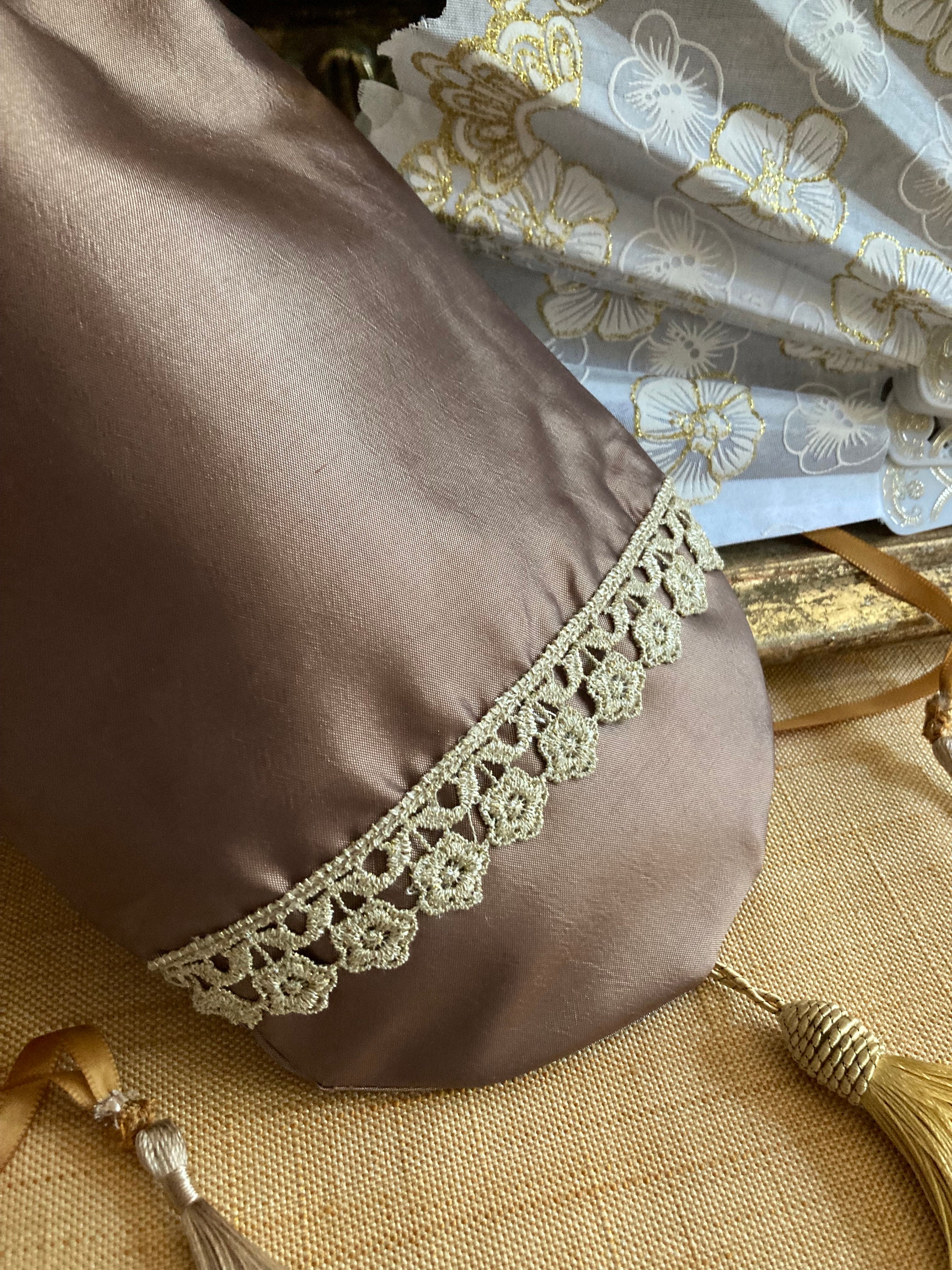 Regency Reticule Made in a Caramel Taffeta Trimmed in Jacquard - Etsy