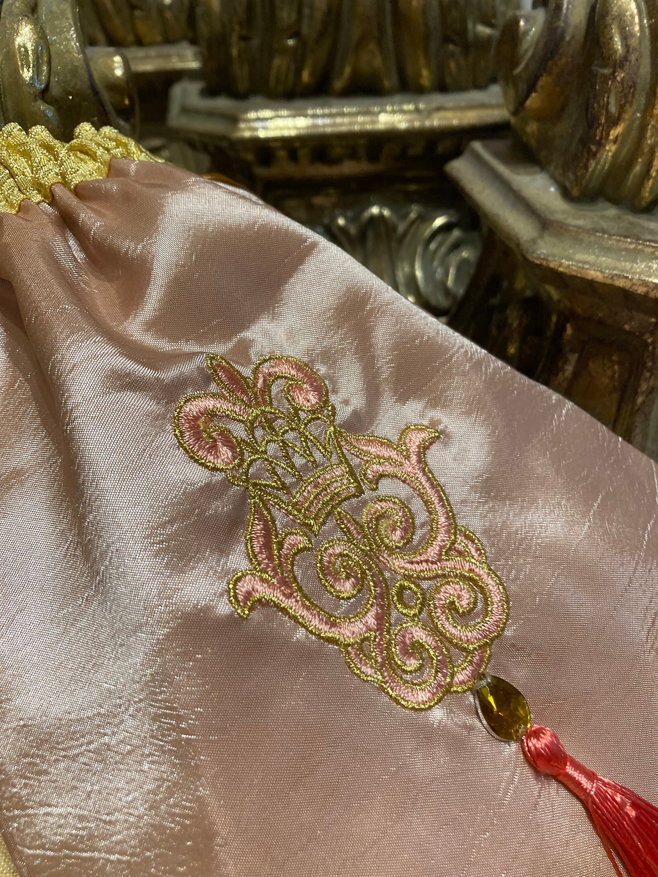 Regency Reticule in a Peach Taffeta With a Stunning Embroidery - Etsy