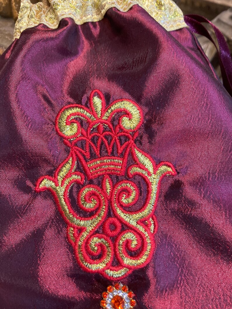Regency Reticule in a Red Taffeta With a Stunning Embroidery - Etsy