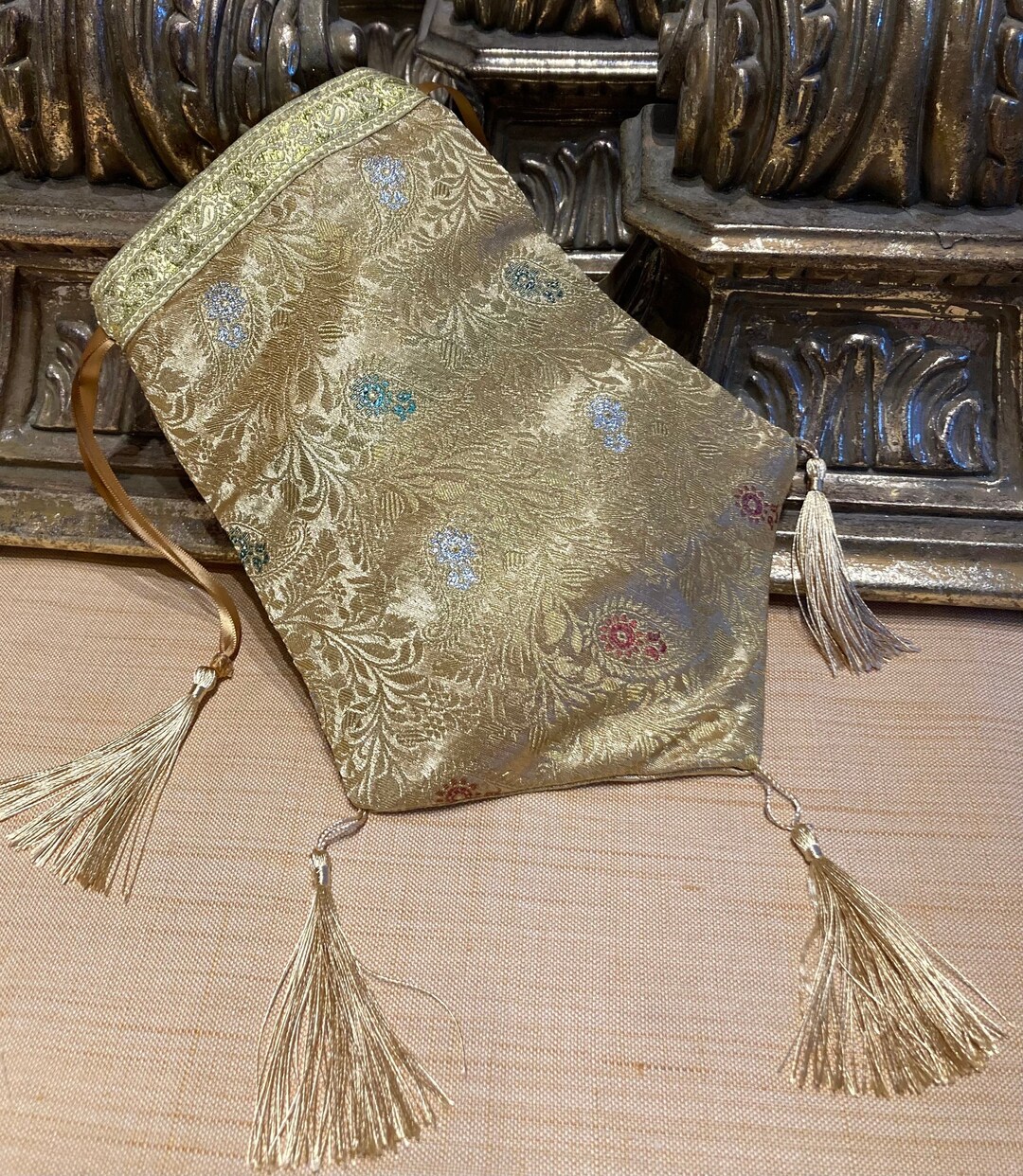 Regency Reticule in a Sumptuous Gold Paisley Brocade Fabric - Etsy