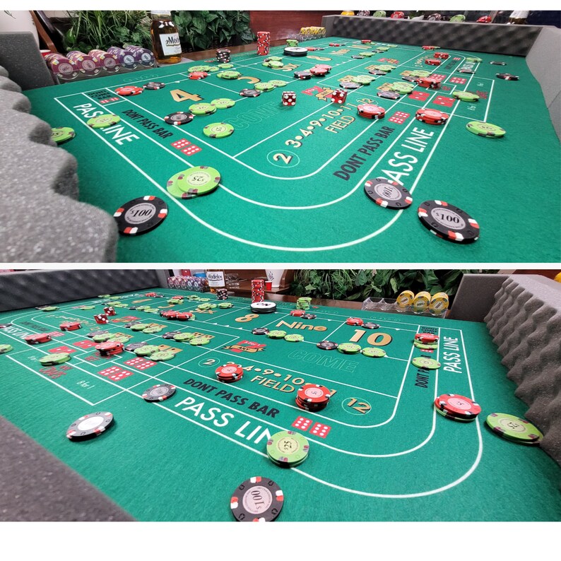 Craps Mat Home Party Game Portable, Lightweight, Comes With Corrugated ...