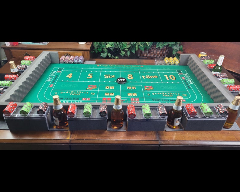 Craps Mat Home Party Game Portable, Lightweight, Comes With Corrugated ...