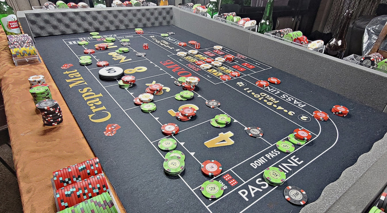 Craps Mat Home Party Game Portable, Lightweight, Comes With Corrugated ...