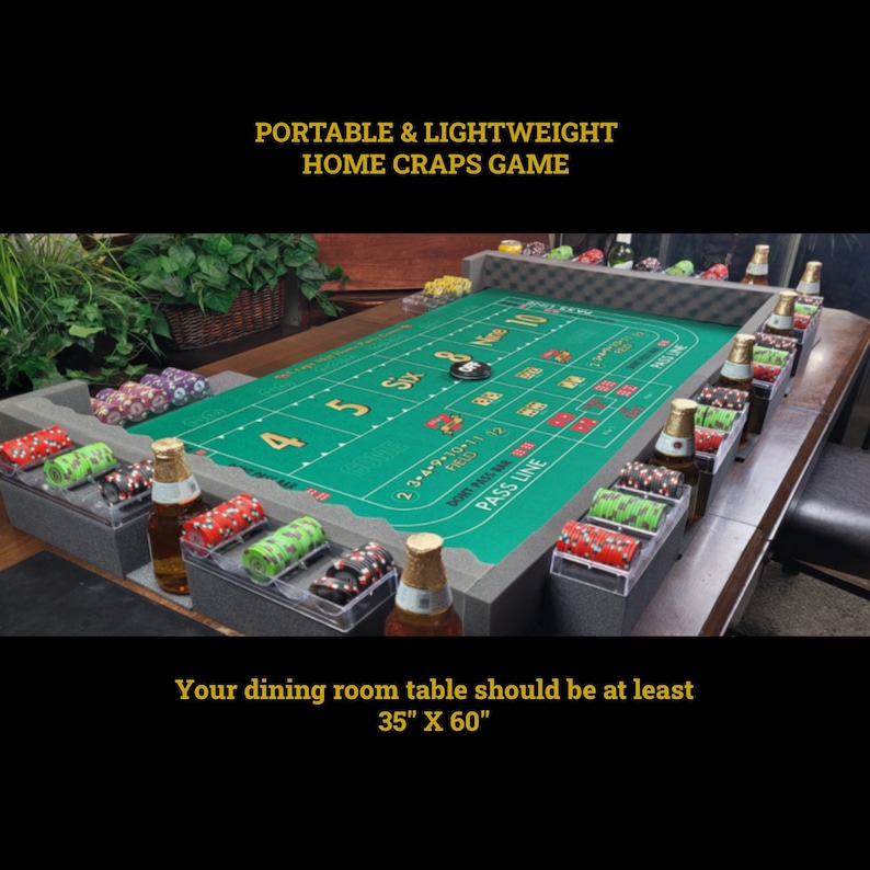Craps Mat Home Party Game - Portable, Lightweight, Comes With ...