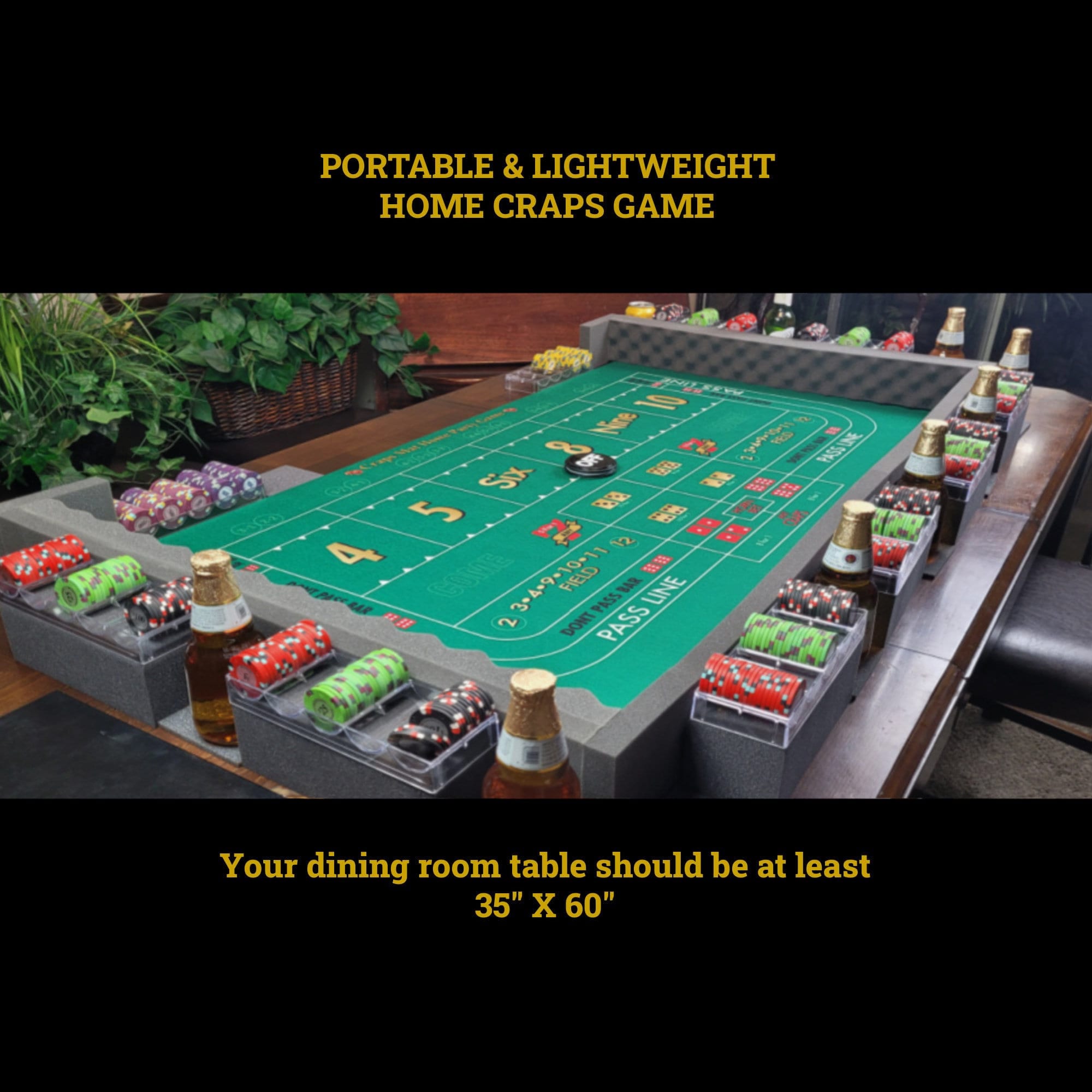Craps Mat Home Party Game - Portable, Lightweight, Comes With ...