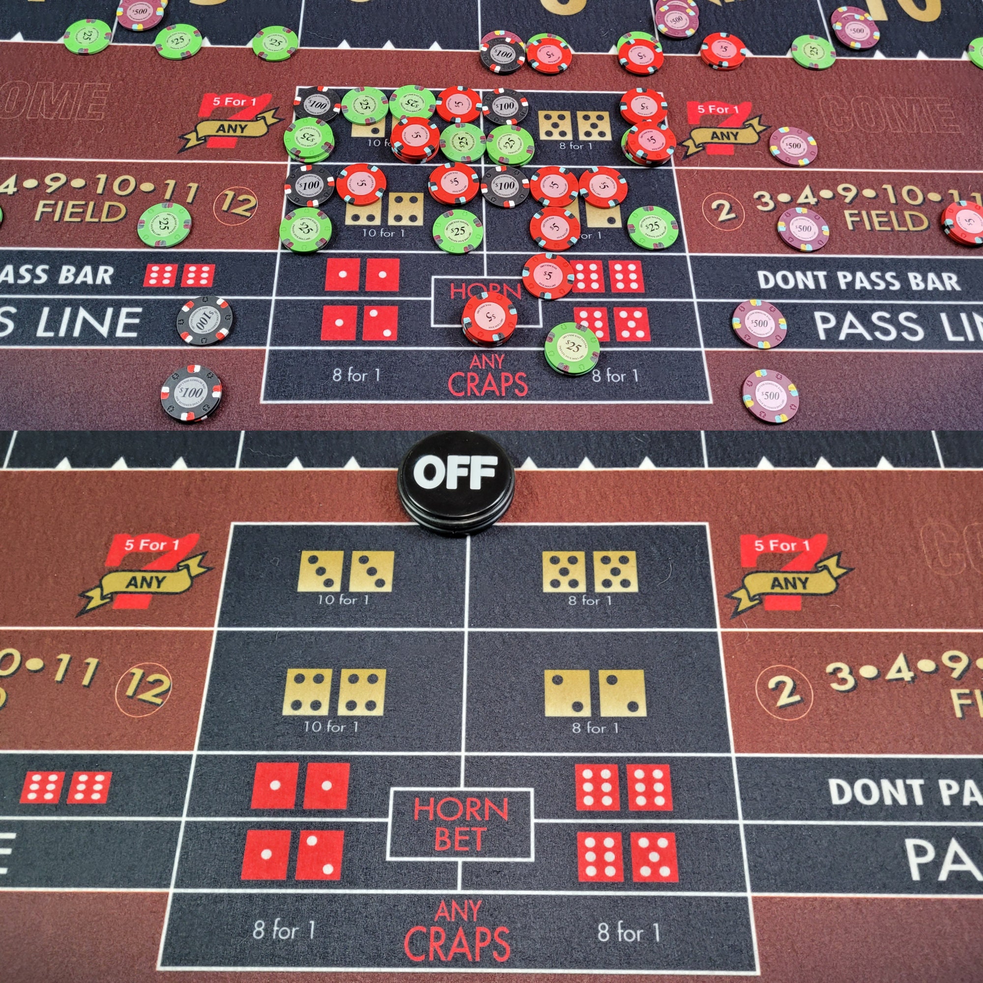 Craps Mat Home Party Game Portable, Lightweight, Comes With Corrugated ...