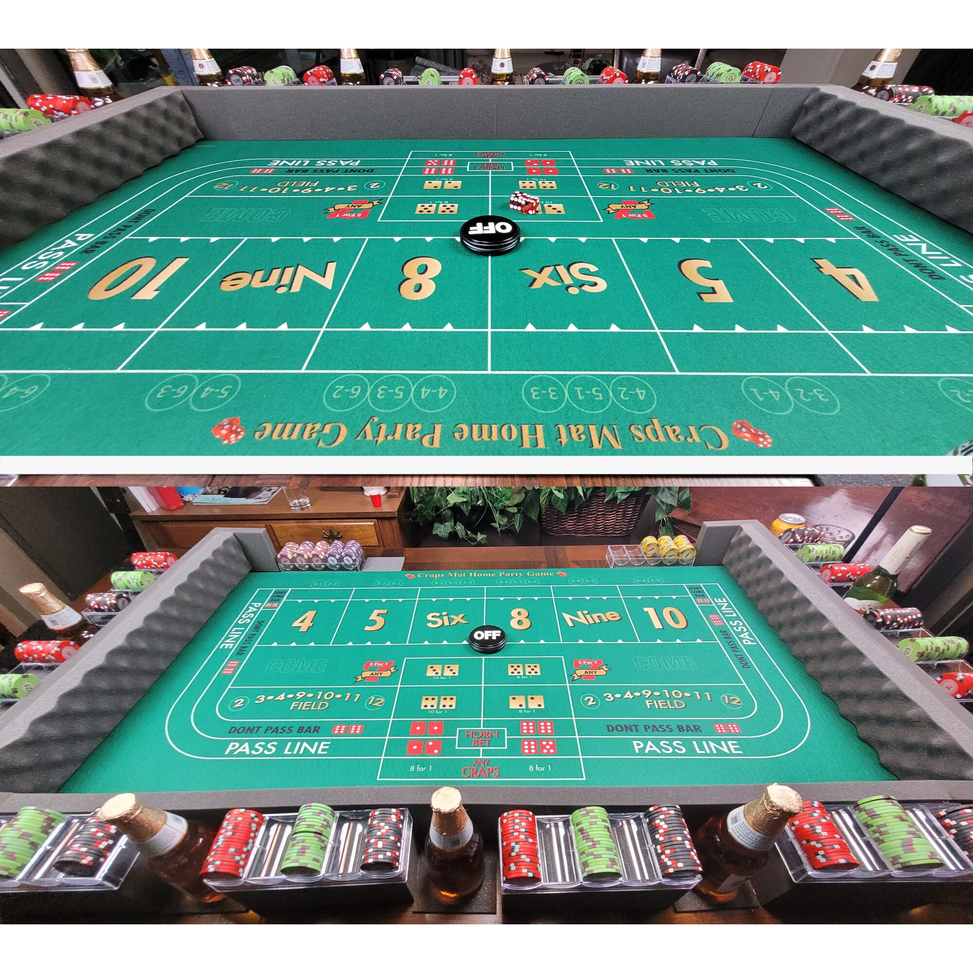 Craps Mat Home Party Game Portable, Lightweight, Comes With Corrugated ...