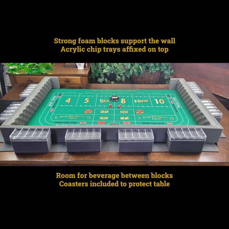 Craps Mat Home Party Game - Portable, Lightweight, Comes With ...