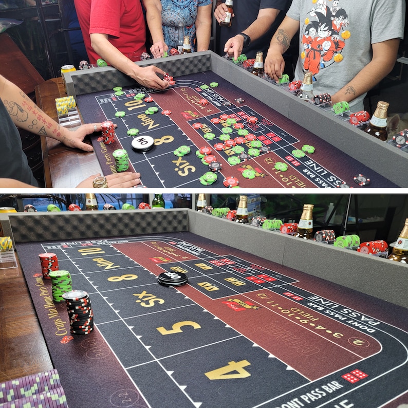 Craps Mat Home Party Game Portable, Lightweight, Comes With Corrugated ...