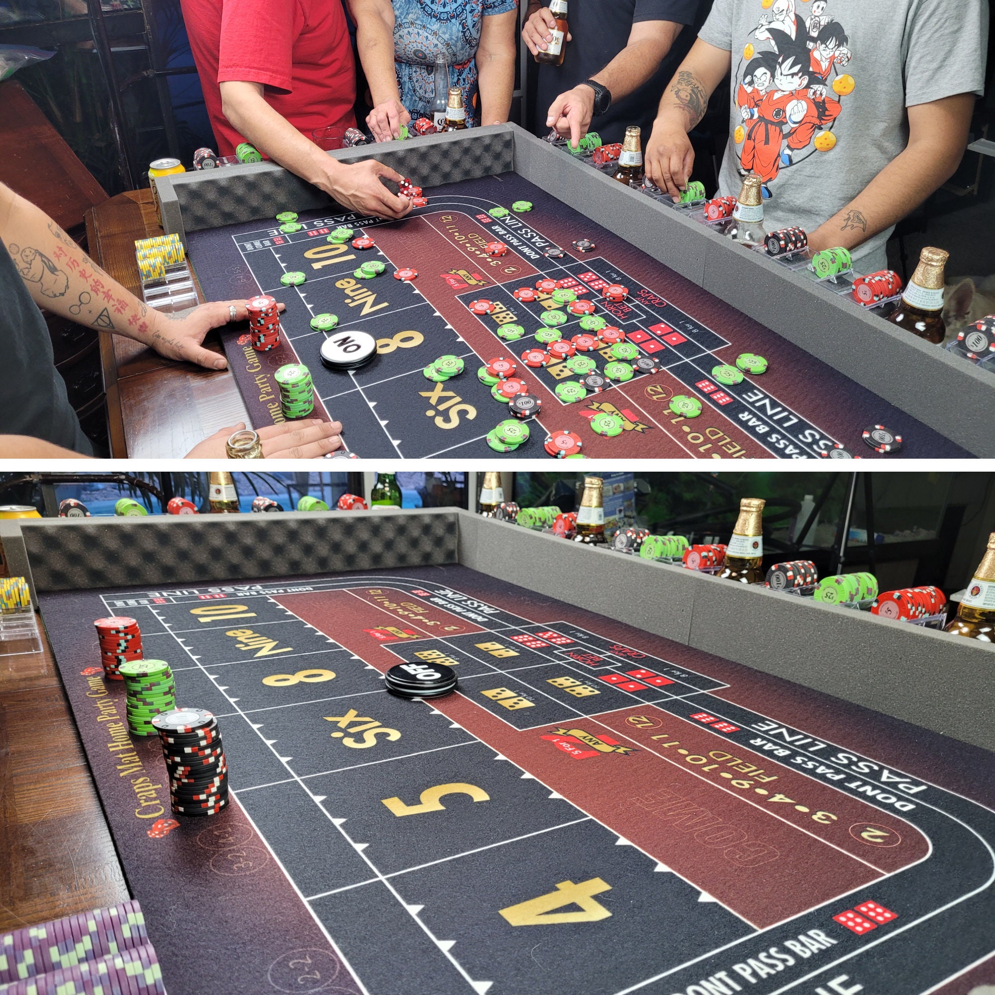 Craps Mat Home Party Game Portable, Lightweight, Comes With Corrugated ...