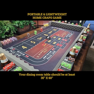 Craps Mat Home Party Game - Portable, Lightweight, Comes With ...