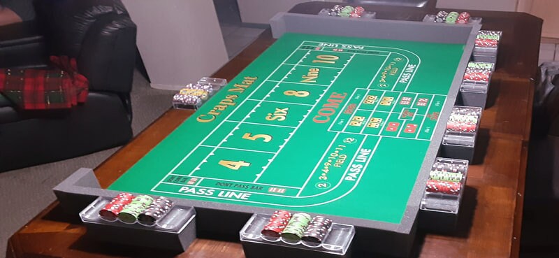 Craps Mat Home Party Game Portable, Lightweight, Comes With Corrugated ...