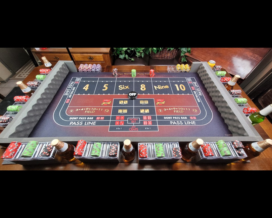 Craps Mat Home Party Game Portable, Lightweight, Comes With Corrugated ...