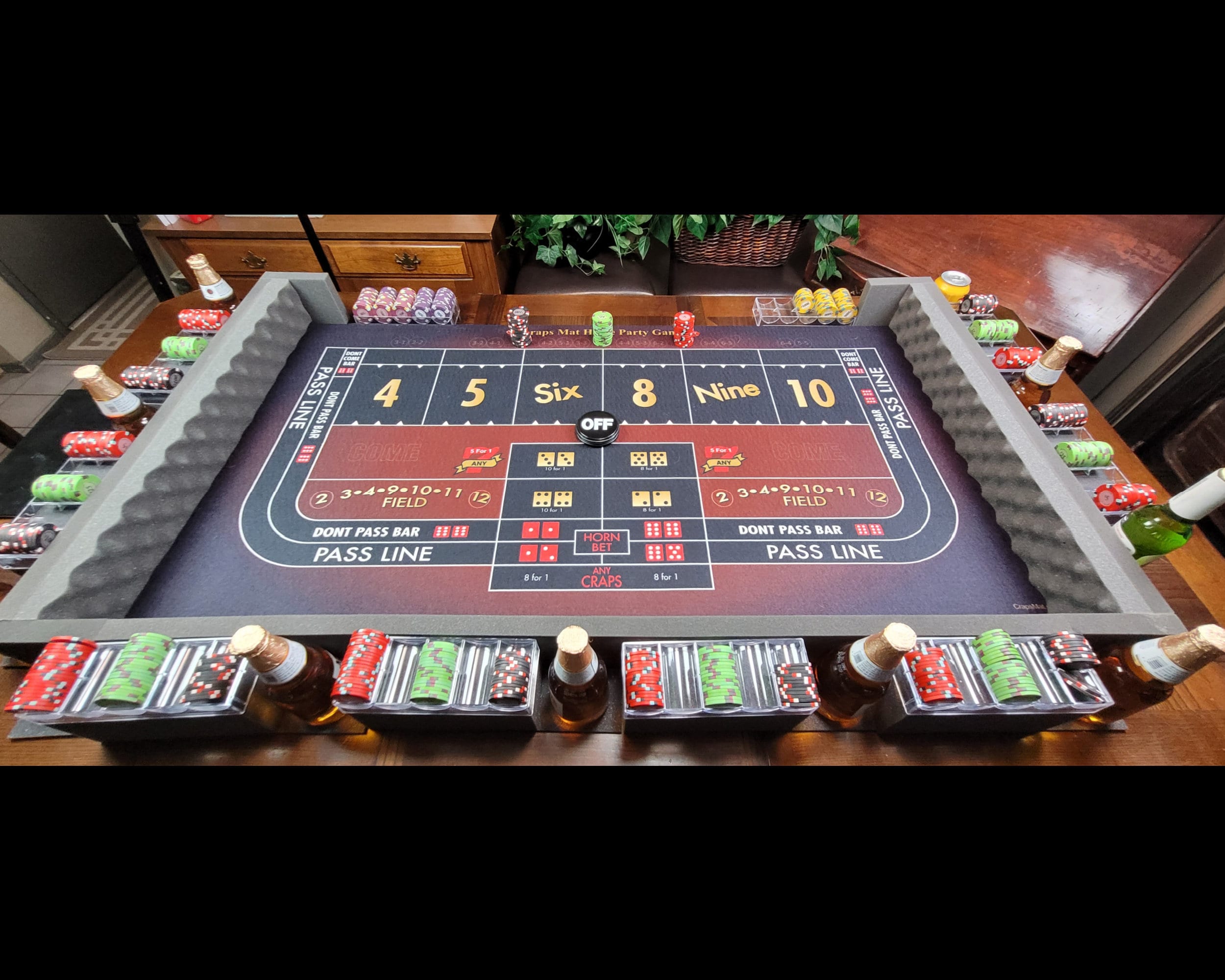 Craps Mat Home Party Game Portable, Lightweight, Comes With Corrugated ...