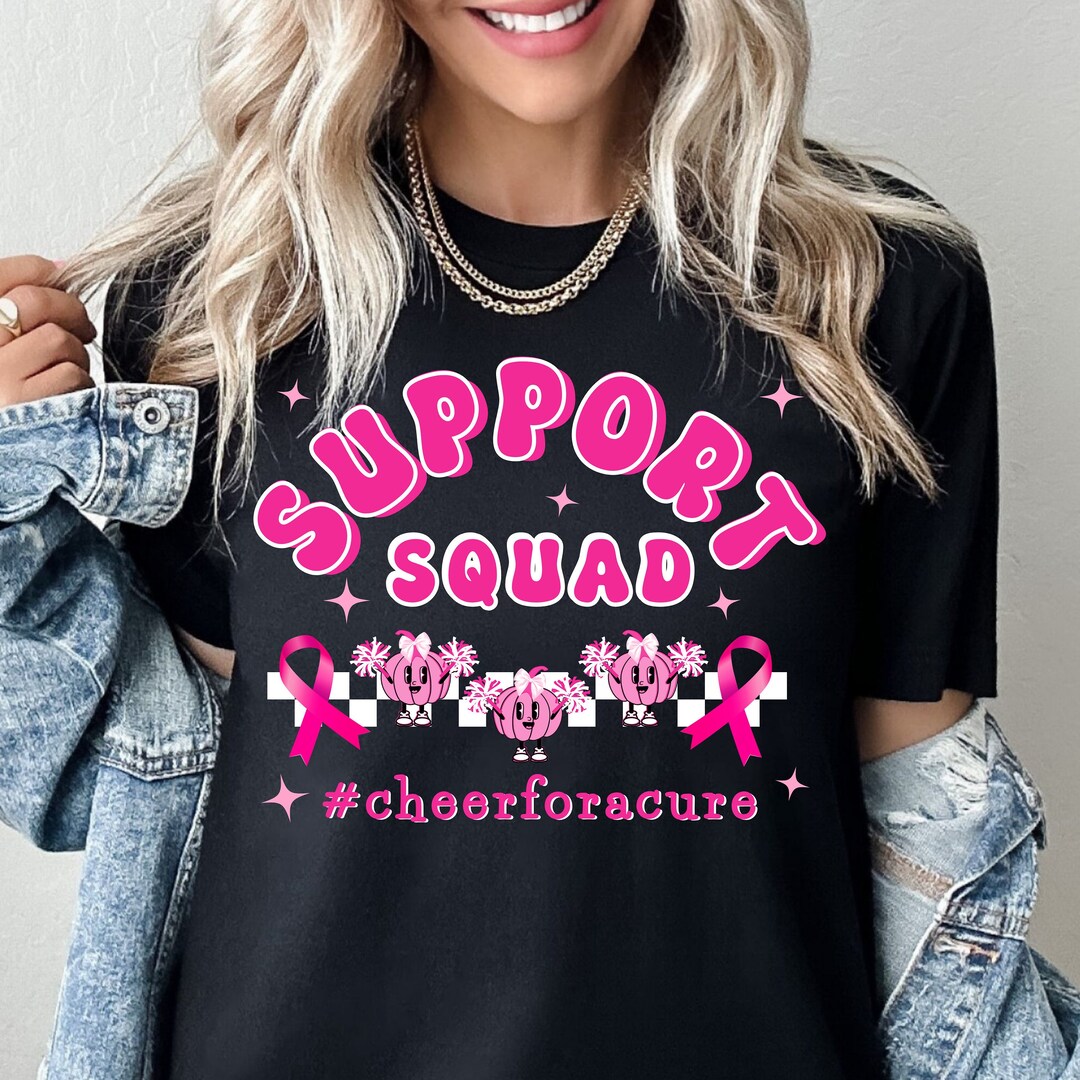 Cheer for A Cure Cheerleader Support Squad Breast Cancer Awareness Pink ...