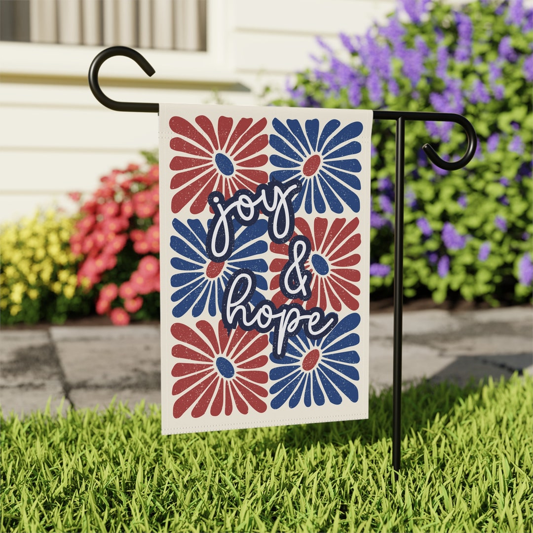 Subtle Political Flag Joy & Hope Garden Flag Yard Sign Spring Outdoor ...