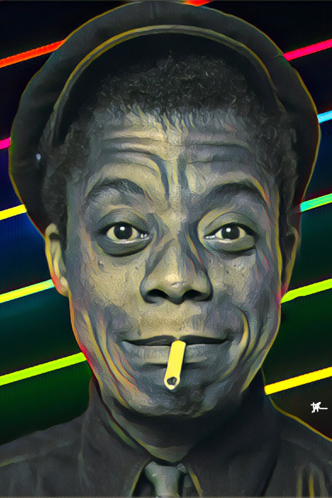 Digital Download - James Baldwin Portrait (neon) - Etsy