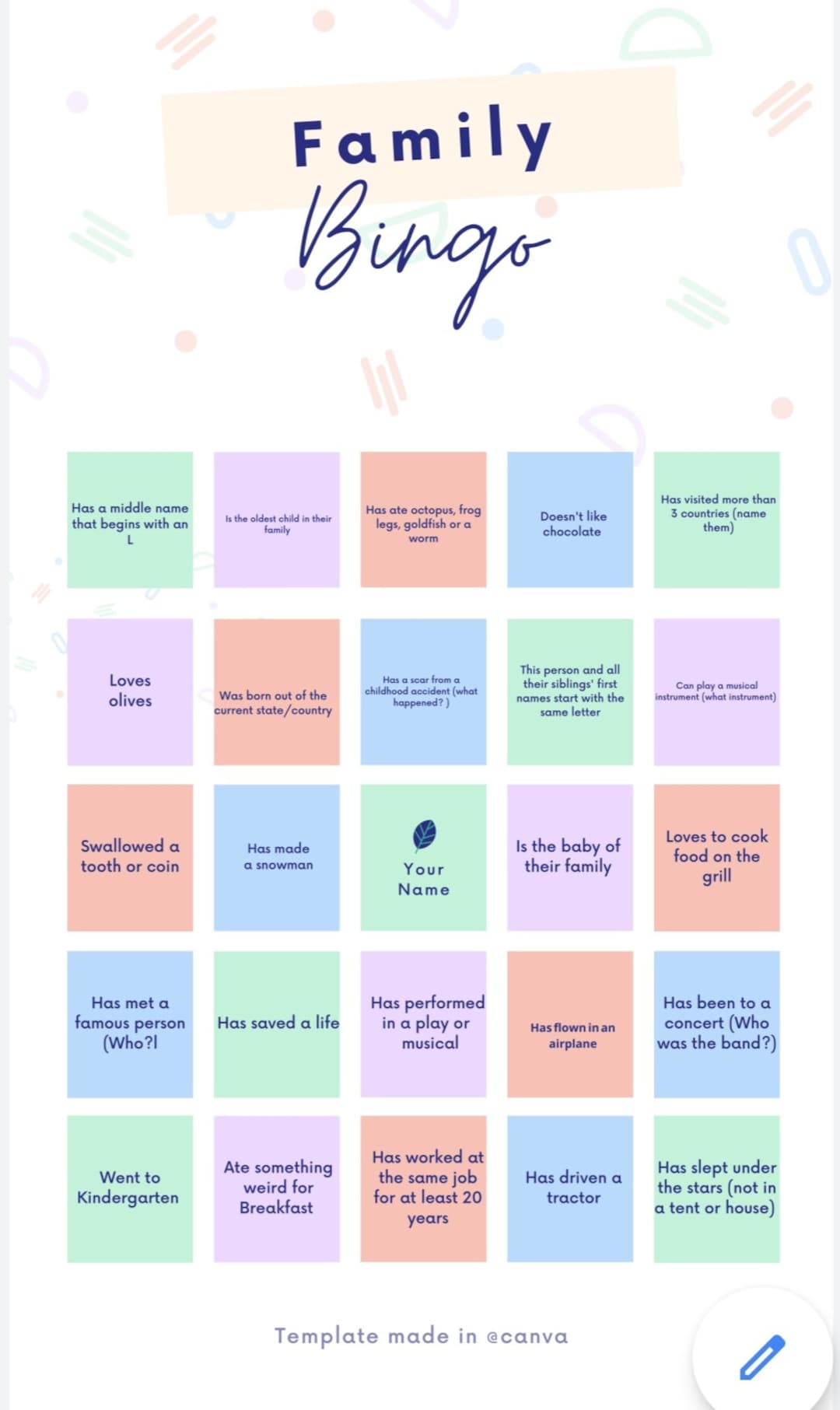 Printable Bingo Card Game - Etsy