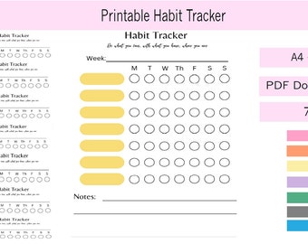 Habit Tracker Download, New Year Habit Tracker, Productivity Tracker ...