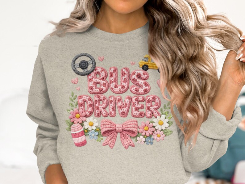 7 Faux Crochet Teacher, Bus Driver, Principal PNG Bundle, School ...