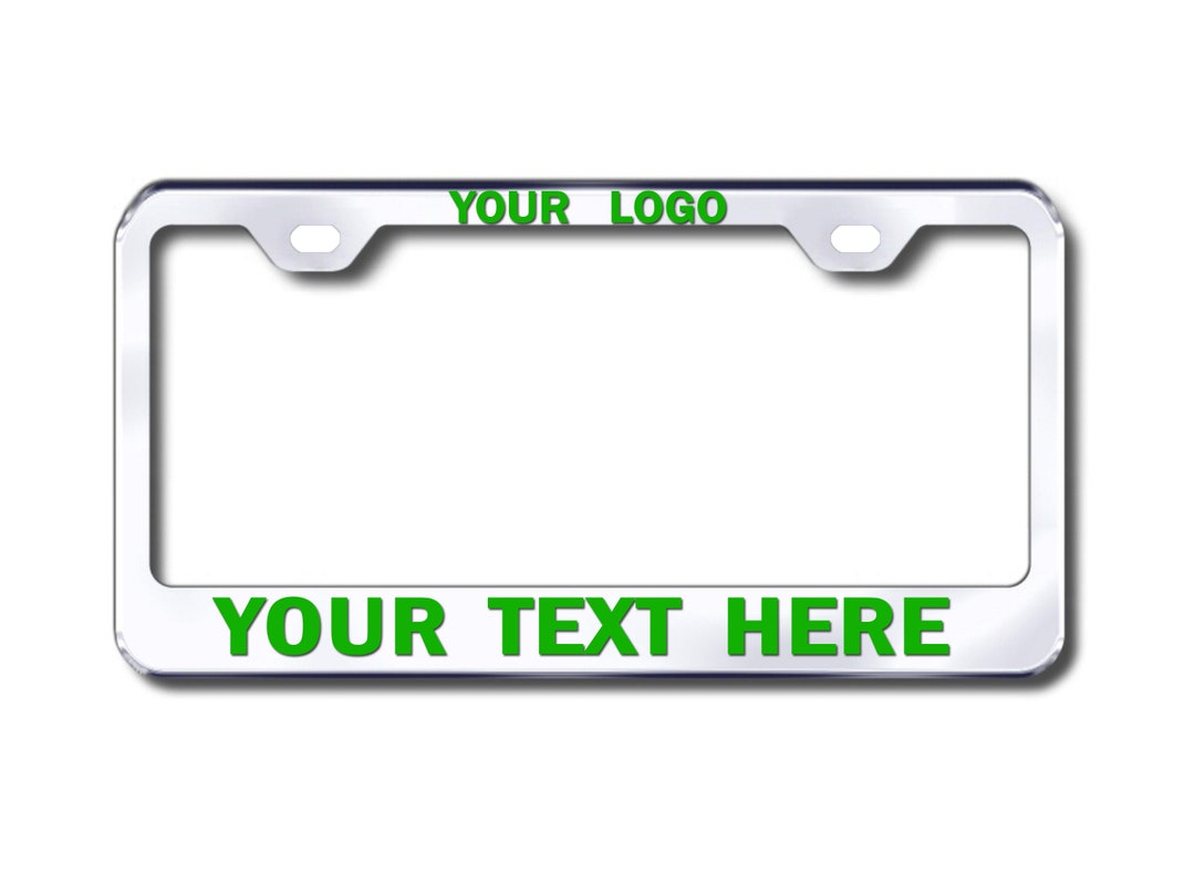Shiny License Plate Frame Custom 100% Metal, Laser Engraved or Vinyl ...