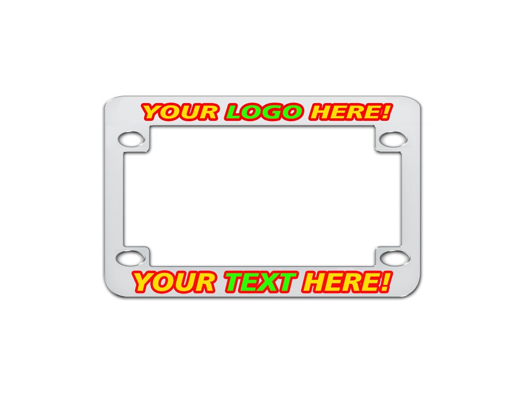 100% Metal Custom Motorcycle License Frame – Personalized Message - Etsy