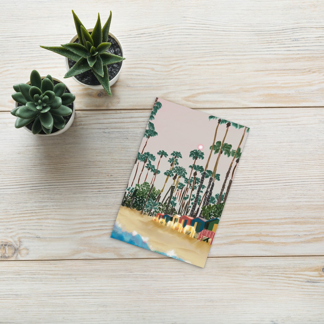 Palm Trees and the Beach Houses Standard Postcard - Etsy
