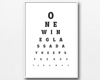 Funny Eye Test Print - Etsy